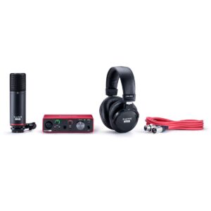 Focusrite Scarlett Solo Studio 3rd Gen USB Audio Interface Bundle with Boom Stand, XLR Cable and Pop Filter (4 Items)