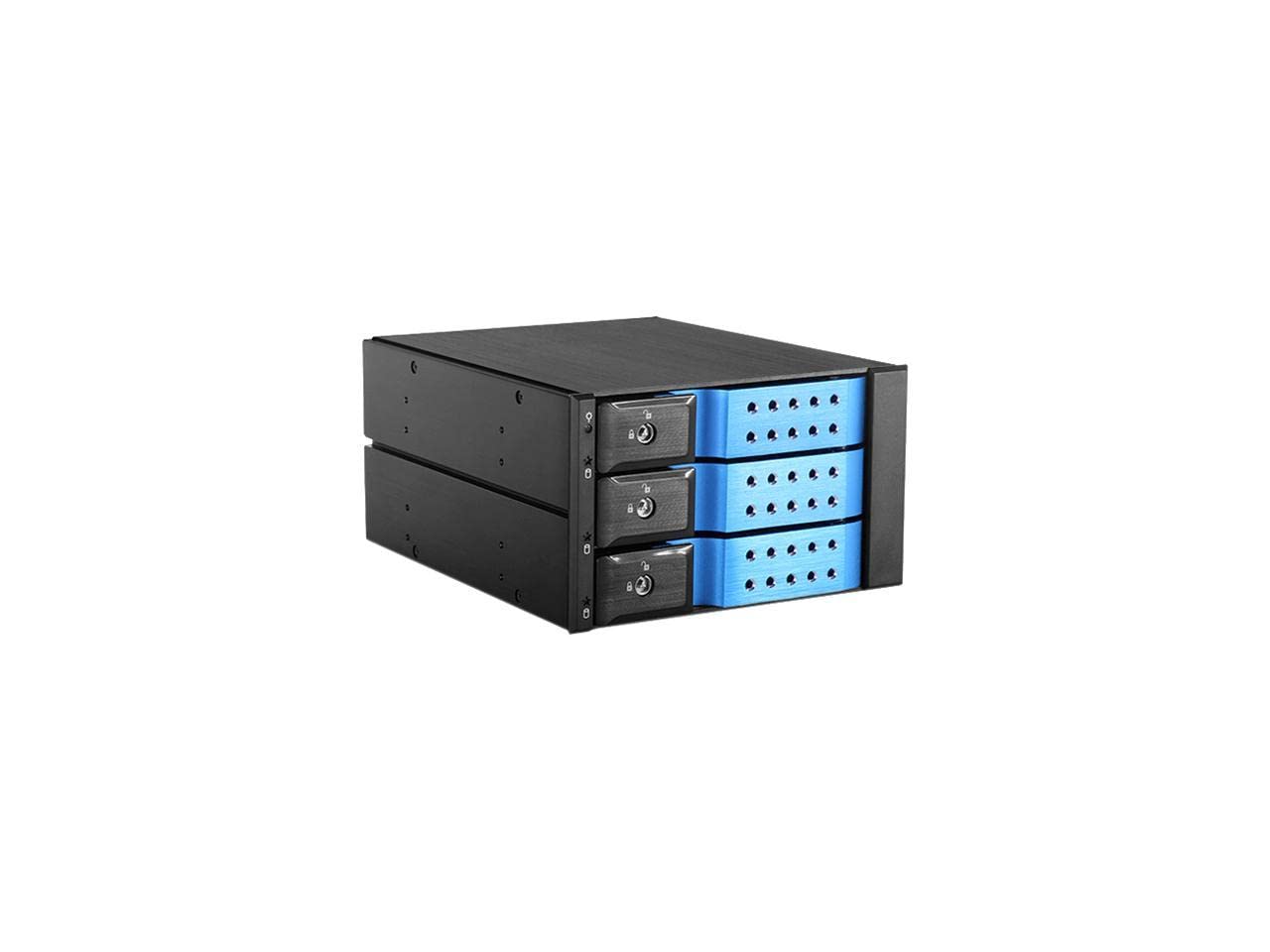 ISTAR BPN-DE230HD-BLUE Trayless 2X 5.25 to 3X 3.5 12Gb/s HDD Hot-swap Rack