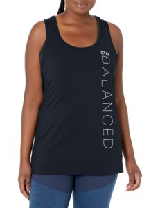 c9 champion women's graphic tank, ebony/stay balanced plus, xxl