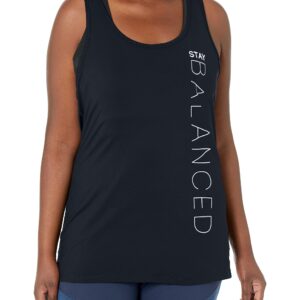 C9 Champion Women's Graphic Tank, EBONY/STAY BALANCED PLUS, XXL