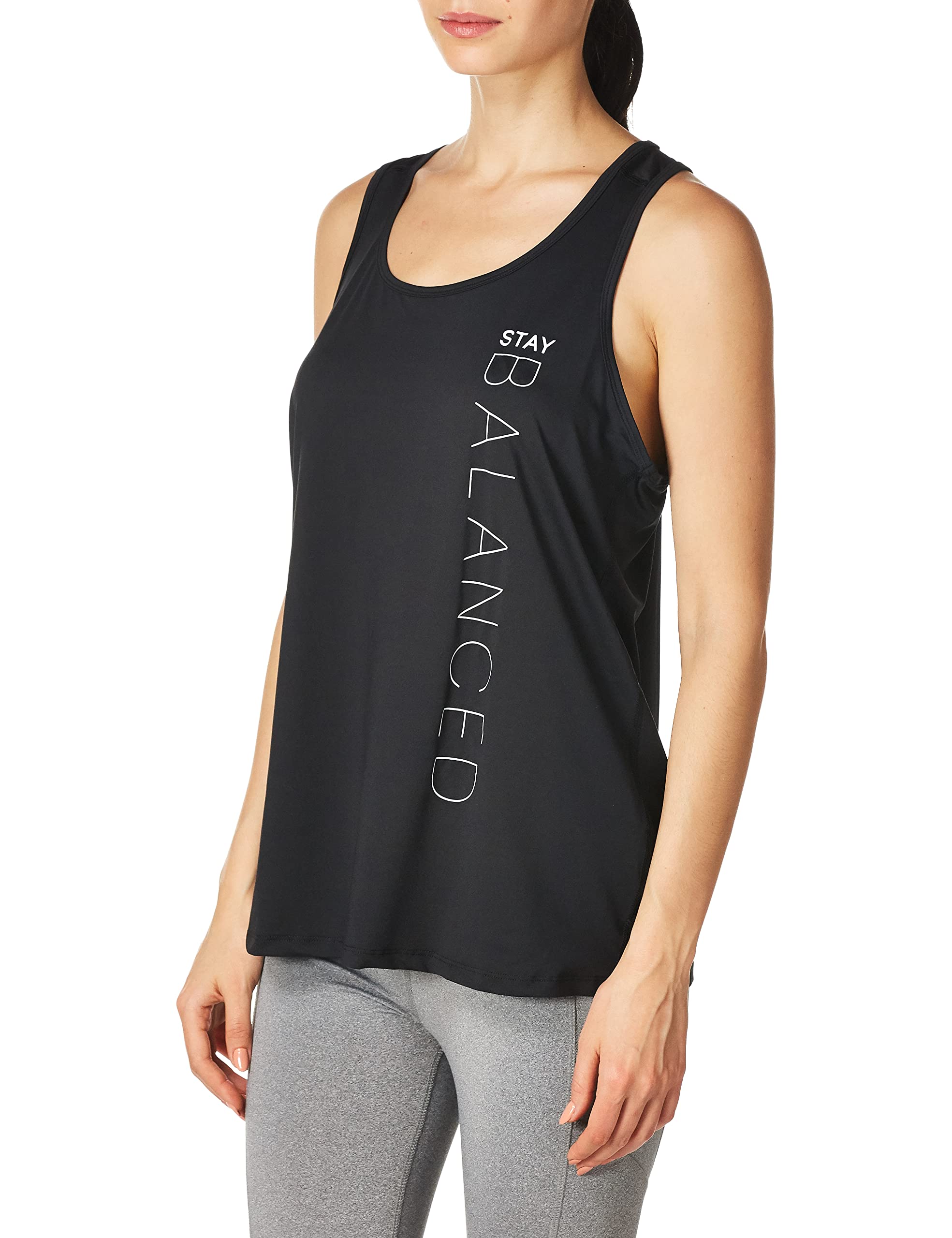 C9 Champion Women's Graphic Tank, EBONY/STAY BALANCED PLUS, XXL