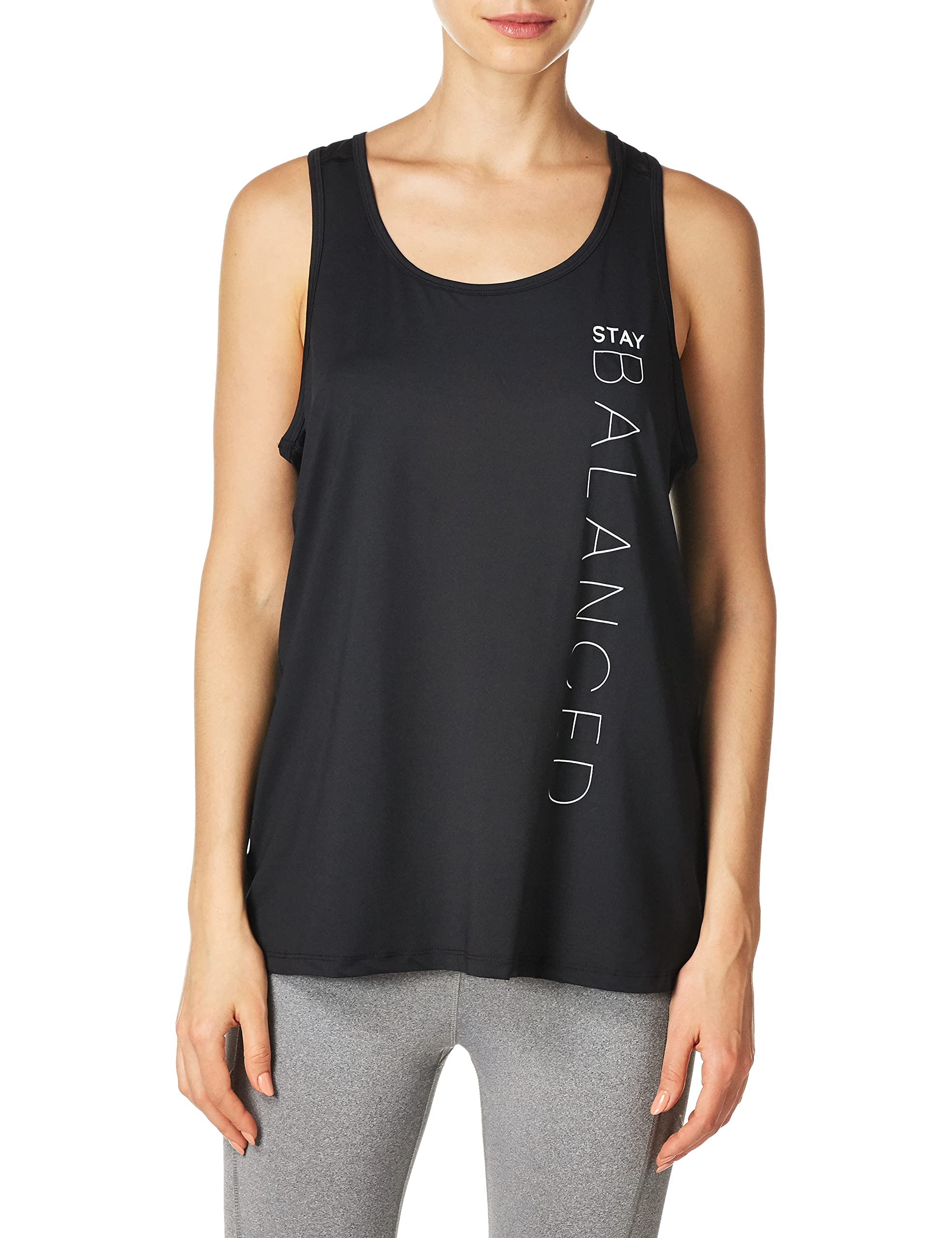 C9 Champion Women's Graphic Tank, EBONY/STAY BALANCED PLUS, XXL