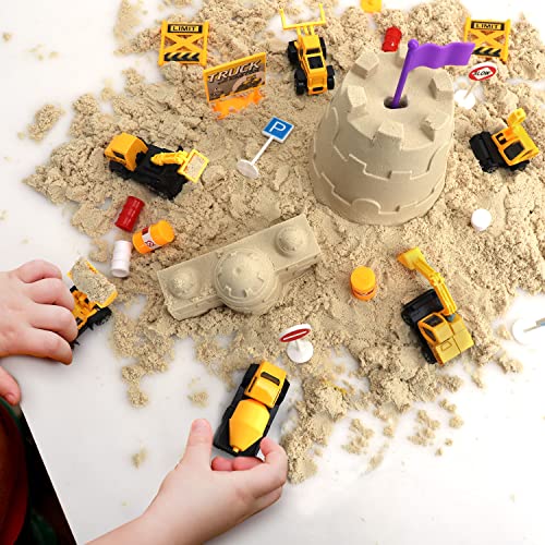 TOY Life 28 PCS Construction Toys Construction Cake Topper, Small Construction Vehicles, Sandbox Toys for Boys, Small Construction Car Truck Excavator Toys Construction Party Favors Gifts for Boys