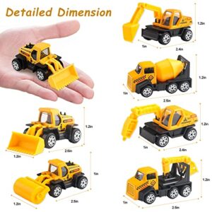 TOY Life 28 PCS Construction Toys Construction Cake Topper, Small Construction Vehicles, Sandbox Toys for Boys, Small Construction Car Truck Excavator Toys Construction Party Favors Gifts for Boys