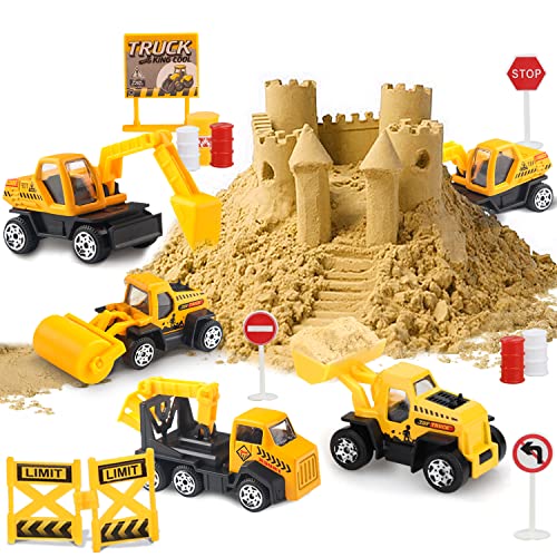 TOY Life 28 PCS Construction Toys Construction Cake Topper, Small Construction Vehicles, Sandbox Toys for Boys, Small Construction Car Truck Excavator Toys Construction Party Favors Gifts for Boys