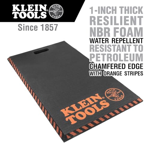 Klein Tools 60136 Kneeling Pads, Adult Men's Large Soft Thick Closed Cell Soft Foam Professional Tradesman Pro Pads with Handle