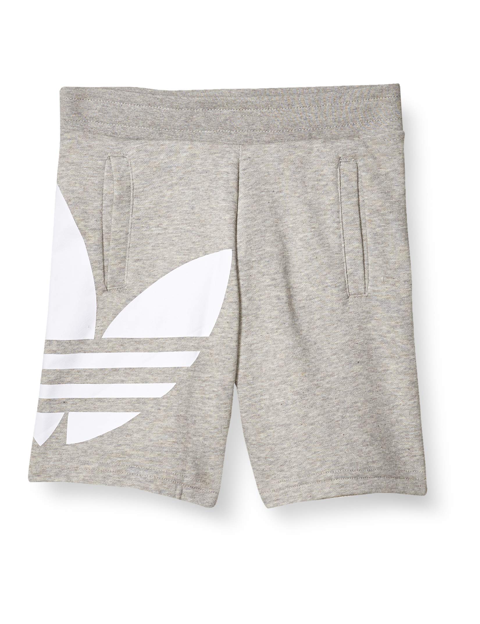 adidas Originals Boys' Big Trefoil Shorts, Medium Grey Heather/White, X-Large