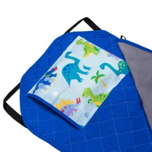 Wildkin Kids Modern Nap Mat with Reusable Pillow for Boys & Girls, Perfect for Elementary Sleeping Mat, Features Elastic Corner Straps, Soft Cotton Blend Materials Nap Mat for Kids (Dinosaur Land)