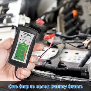 Jtron Automotive Battery Tester 12V-24V, Load Tester LED Digital Alternator Tester Analyzer Auto Motorcycle System Analyzer, 6 LED Diagnostic Tool Repair Tool Auto Battery Tester for All Batteries