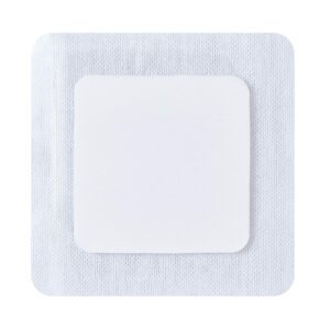 Foam Wound Dressing with Adhesive Border 6.5" x 6.5" Central Foam: 4.1" x 4.1" Thickness 5 mm 5 per Box by Areza Medical