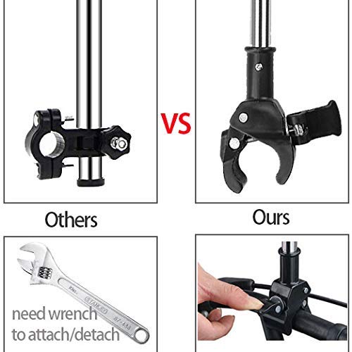 Adjustable Umbrella Mount Holder No Need Any Tooling to Attach Umbrella Clamp, Umbrella Connector Holder to Wheelchairs, Walker, Rollator, Bike, Pram, Stroller