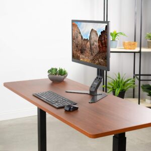 VIVO Dark Walnut 60 x 24 inch Universal Solid One-Piece Table Top for Standard and Sit to Stand Height Adjustable Home and Office Desk Frames, DESK-TOP60D