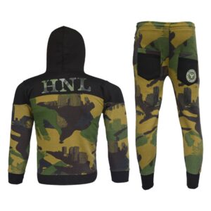 Kids Tracksuit Boys HNL Camouflage Hoodie Bottom Joggers Jogging Suit 7-13 Years