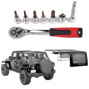 jecar socket wrench kit hardtop and door removal torx set compatible with jeep wrangler 1997-2023 tj jk jl and unlimited sport sahara rubicon x