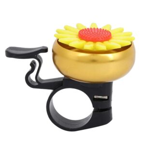 vgeby1 bicycle bell, crisp clear sound bike bell flower decor bell cute perfect for bike lover(yellow)