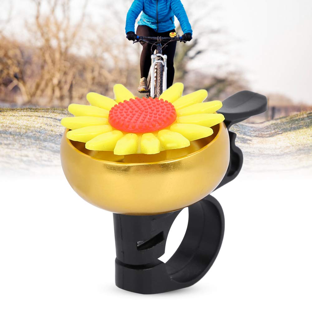 VGEBY1 Bicycle Bell, Crisp Clear Sound Bike Bell Flower Decor Bell Cute Perfect for Bike Lover(Yellow)