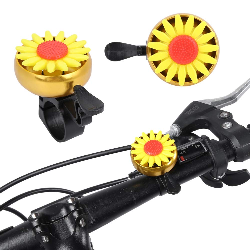 VGEBY1 Bicycle Bell, Crisp Clear Sound Bike Bell Flower Decor Bell Cute Perfect for Bike Lover(Yellow)