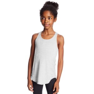 c9 champion girls' keyhole tank, white/ebony, xl