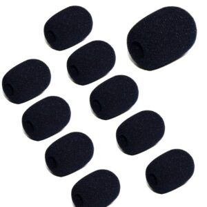 10 pcs mini lapel headset foam microphone windscreens windshied headset foam,mic sponge foam cover shield (black)