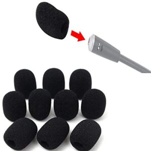 10 Pcs Mini Lapel Headset Foam Microphone Windscreens Windshied Headset Foam,Mic Sponge Foam Cover Shield (Black)