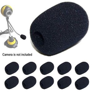 10 Pcs Mini Lapel Headset Foam Microphone Windscreens Windshied Headset Foam,Mic Sponge Foam Cover Shield (Black)