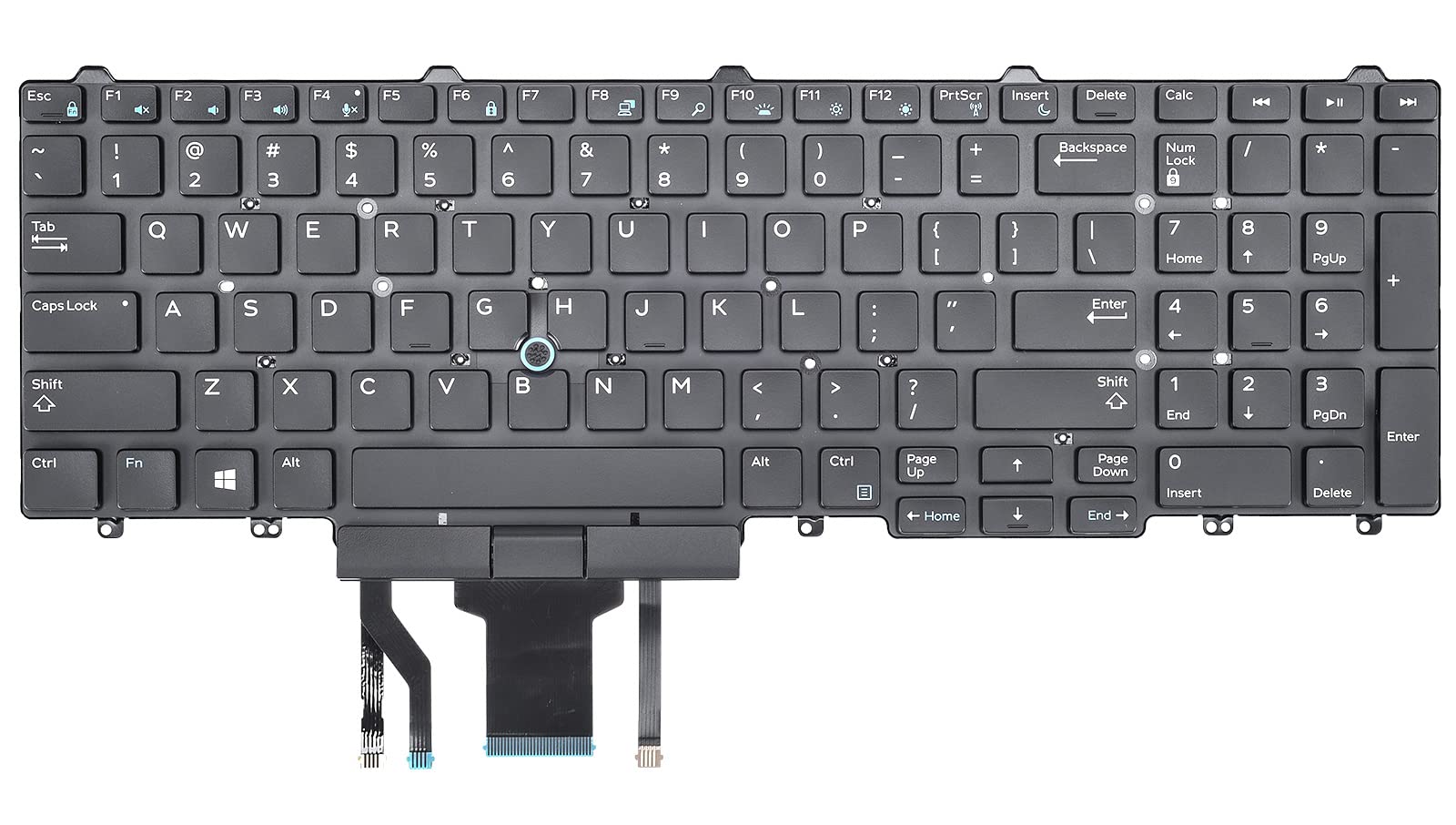 Replacement Keyboard for Dell Latitude E5550 E5570 5550 5580 5590 5591, Precision 3510 3520 7510 7520 7710 7720 Series Laptop with Pointer with Backlit No Frame US Layout