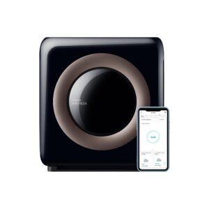 coway airmega ap-1512hhs app-enabled smart technology, compatible with amazon alexa true hepa air purifier, black/bronze