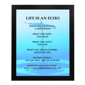 Life Is An Echo - Quotes Wall Art Collection, Inspirational Quotes Wall Art, Wall Decorations Decorations for Home Studio and Office, Pictures for Living Room Wall Decoration, Unframed - 8x10