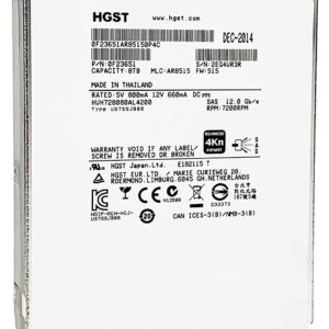 HGST HUH728080AL4200 3.5" 8TB SAS 12Gb/s 7.2K RPM 128M 0F23651 4Kn ISE Enterprise Hard Drive (Renewed)