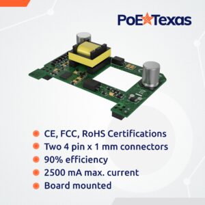 PoE Texas Raspberry Pi PoE Hat - Power Over Ethernet PiHat Fits Raspberry Pi 3 B+ and Pi 4 - Slim, Sleek, Compact, Heat Sink, Fanless - Works with Active 802.3af PoE Network Switch or 48v PoE Injector