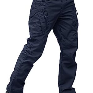 TACVASEN Tactical Pants Men Lightweight Hiking Pants for Men Long Working Pants Military Cargo Pants Outdoor Adventure Pants Men Hunting Pants Navy