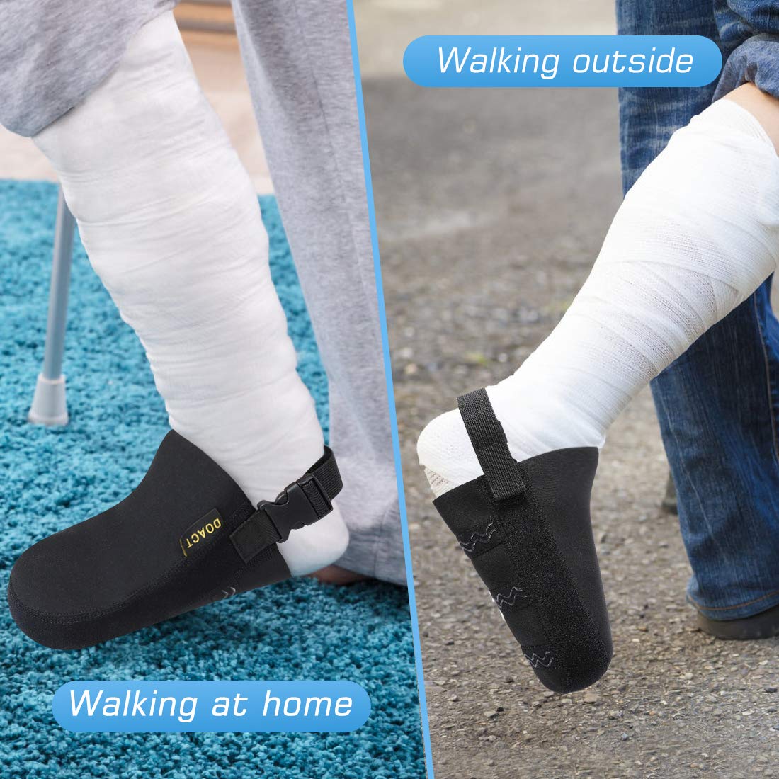 DOACT Cast Sock Cover Foot Toe with Anti-Slip Strap, Protect Cast Walking Boot and Orthosis Splints Braces Clean, Adjustable and One Size Fits