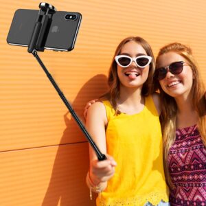 ATUMTEK Selfie Stick Tripod, Extendable 3 in 1 Aluminum Bluetooth Selfie Stick with Wireless Remote and Tripod Stand for iPhone 13/13 Pro/12/11/11 Pro/XS Max/XS/XR/X/8/7, Samsung Smartphones, Black