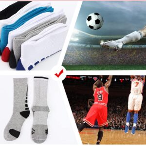 Fraobbg 4Pairs Men's Athletic Crew Socks Thick Protective Sport Cushion Elite Basketball Soccer Compression Towel Socks 7-12