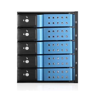 istar bpn-de350hd-blue trayless 3x 5.25 to 5x 3.5 12gb/s hdd hot-swap rack