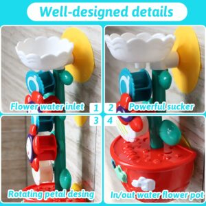 Toy Life Flower Bath Toys for Toddlers 1-3 Years Bathtub Toys for Toddlers with Squirter Toys Watering Can Waterfall Flower Baby Bath Toy for Kids 1 2 3 4 5 Year Old Girls Boys