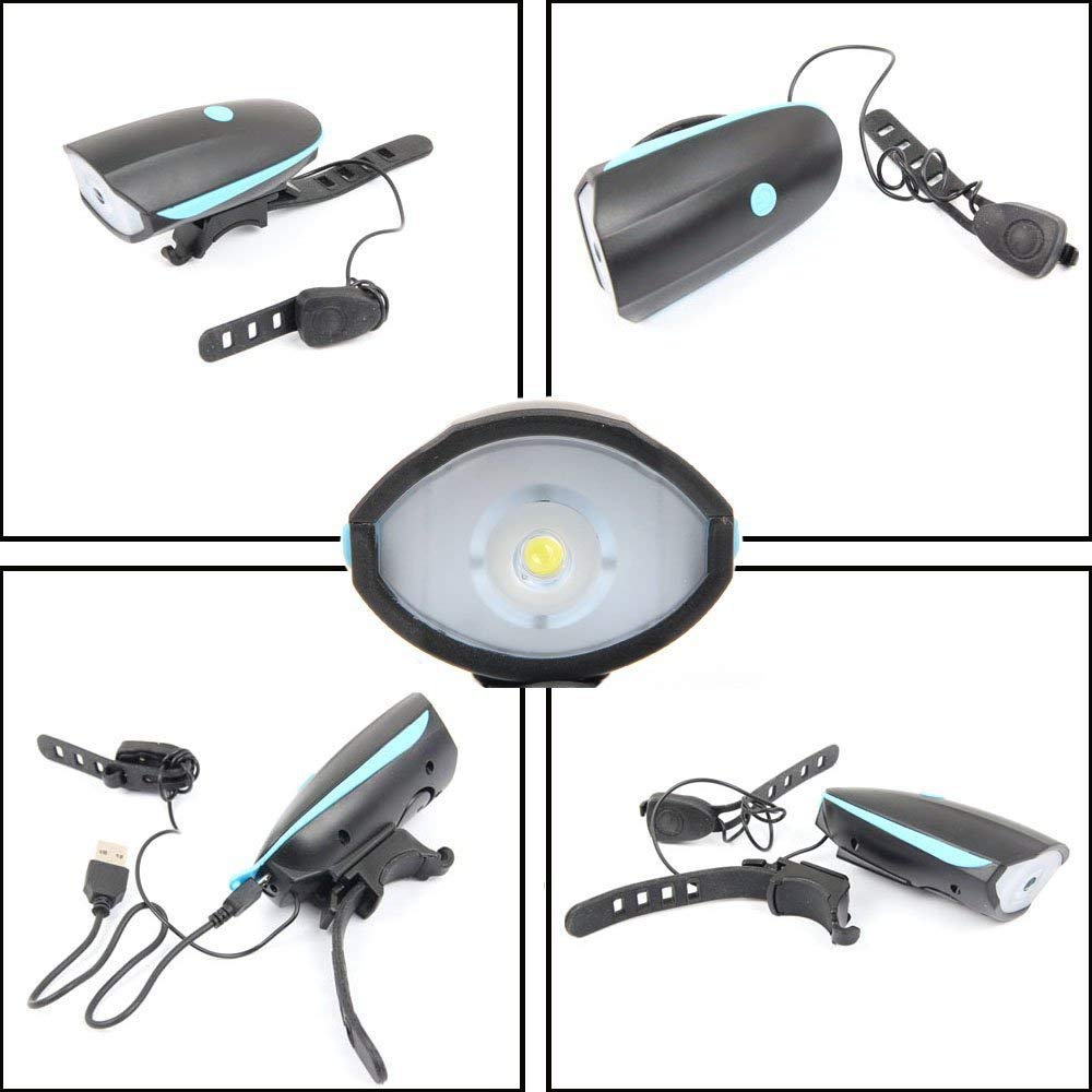 Bike Light with Horn Set,Rechargeable Bicycle Light with Bell,Bike Front Light for Electric Scooter Kids,Bicycle Front Light with 2 Modes Sound Siren,3 Lighting Modes