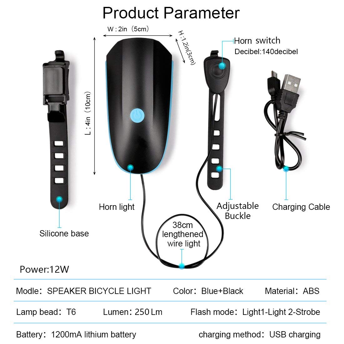 Bike Light with Horn Set,Rechargeable Bicycle Light with Bell,Bike Front Light for Electric Scooter Kids,Bicycle Front Light with 2 Modes Sound Siren,3 Lighting Modes