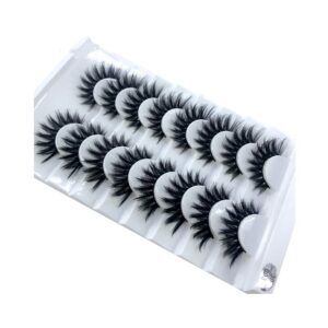 hbzgtlad new 8 pairs of natural false eyelashes mink lashes long makeup 3d mink eyelashes extend eyelashes lashes mink(b03)