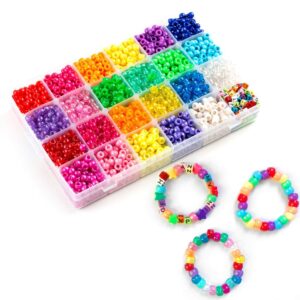 Pony Beads, 3,300 pcs 9mm Pony Beads Set in 23 Colors with Letter Beads, Star Beads and Elastic String for Bracelet Jewelry Making by INSCRAFT