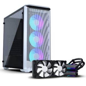 phanteks eclipse p400a digital atx mid-tower (ph-ec400atg_dwt01), mesh front panel, tempered glass, digital-rgb, white