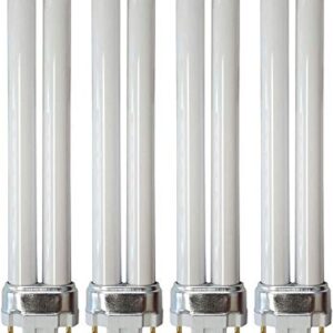 (Pack of 4) 13-Watt Single Tube 2 Pin GX23 (See Photos) Base - 3500K Neutral White 35K CFL Light Bulb - Replacement for Sylvania 20335/21137 CF13DS/835- Philips 146845 PL-S 13W/835 GE 97569F13BX/835