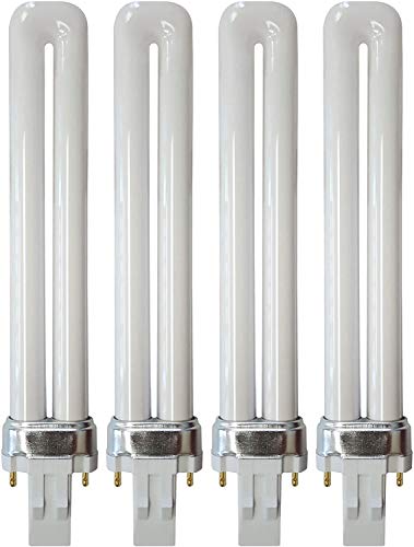 (Pack of 4) 13-Watt Single Tube 2 Pin GX23 (See Photos) Base - 3500K Neutral White 35K CFL Light Bulb - Replacement for Sylvania 20335/21137 CF13DS/835- Philips 146845 PL-S 13W/835 GE 97569F13BX/835