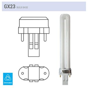 (Pack of 4) 13-Watt Single Tube 2 Pin GX23 (See Photos) Base - 3500K Neutral White 35K CFL Light Bulb - Replacement for Sylvania 20335/21137 CF13DS/835- Philips 146845 PL-S 13W/835 GE 97569F13BX/835