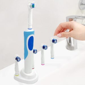 LazyMe Electric Toothbrush Heads Holder Charger Holders and 4 Toothbrush Heads Dust-Proof Covers for Oral-B Electric Toothbrush Series