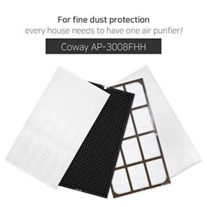 Coway AP-3008FHH/FH/FHO Air Purifier Filter Compatible Replacement 1 Year Set