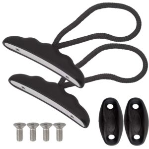 zipseven kayak handles carry kit heavy duty strong toggle handle rope t-handle with cord for canoe carrying 2 pack black