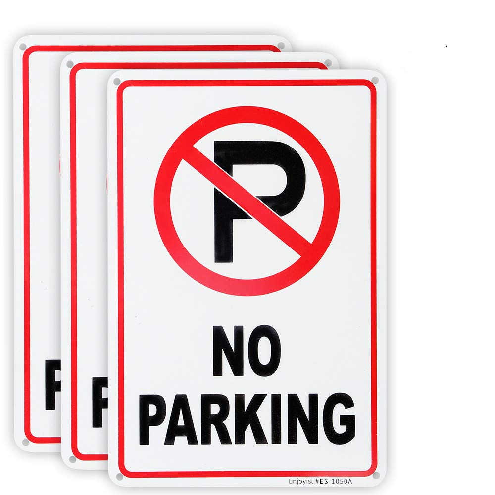 3 Pack No Parking Sign 10"x 7" .04" Aluminum Reflective Sign Rust Free Aluminum-UV Protected and Weatherproof