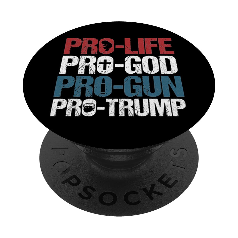 Pro Life God Gun Trump USA Re-elect Donald Trump 2020 Gift PopSockets Swappable PopGrip