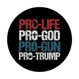 Pro Life God Gun Trump USA Re-elect Donald Trump 2020 Gift PopSockets Swappable PopGrip